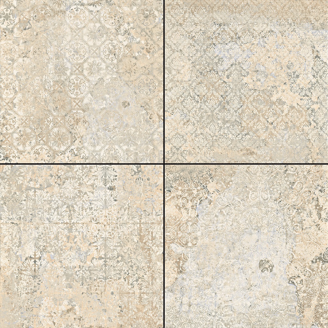 Cerasun keramische tegel met beton onderlaag: Cerasun Catania Decor beige
